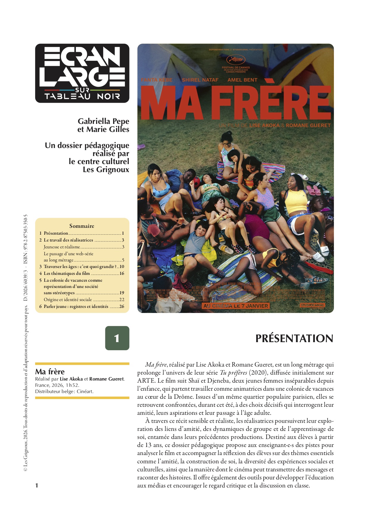 Les Grignoux - Dossiers pédagogiques - Ma Frère